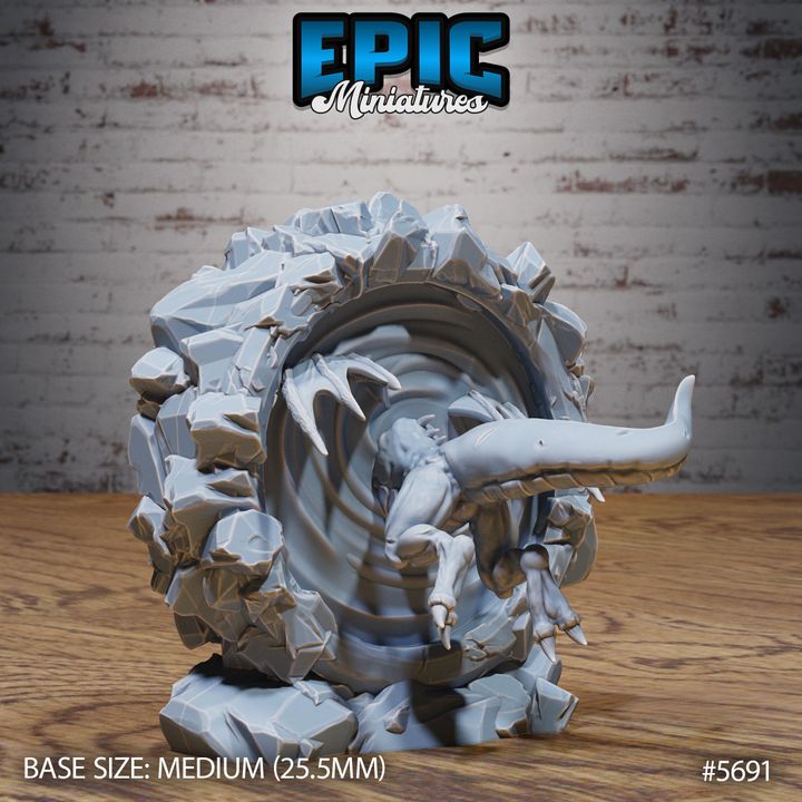 3D Printable Abyss Drake Portal / Dragon Demonic Creature / Flying Dragonborn Demon / Evil Beast ...